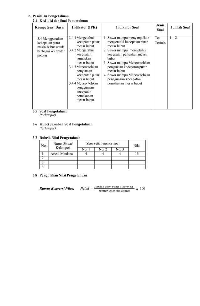[Doc] RPP K13 Teknik Pemesinan Bubut Revisi Terbaru | DOCX