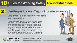 10 Rules for Working Safely Around Machines | PDF