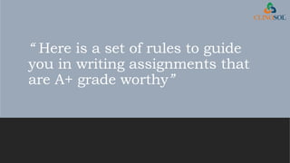 10 Effective Rules of Assignment Writing PPT | PDF
