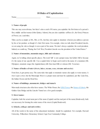 10 rules of capitalization | PDF