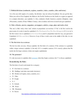 10 rules of capitalization | PDF