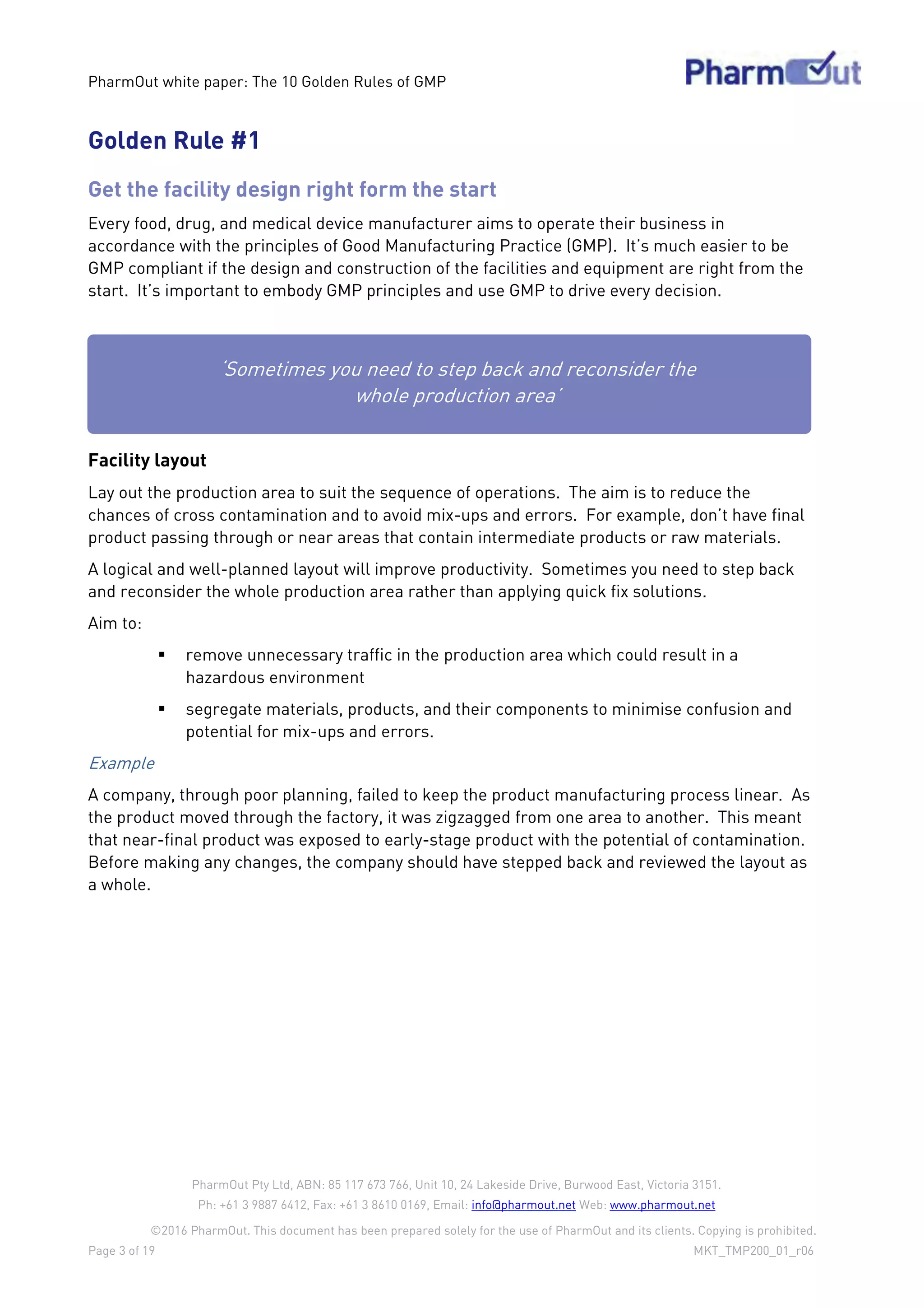 10 Golden Rules of GMP | PDF
