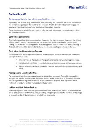 10 Golden Rules of GMP | PDF
