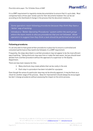 10 Golden Rules of GMP | PDF