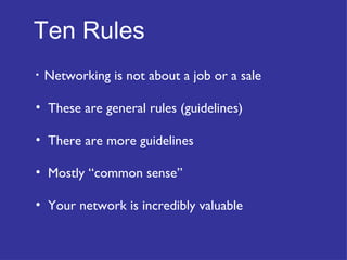 10 Rules of Networking | PPT