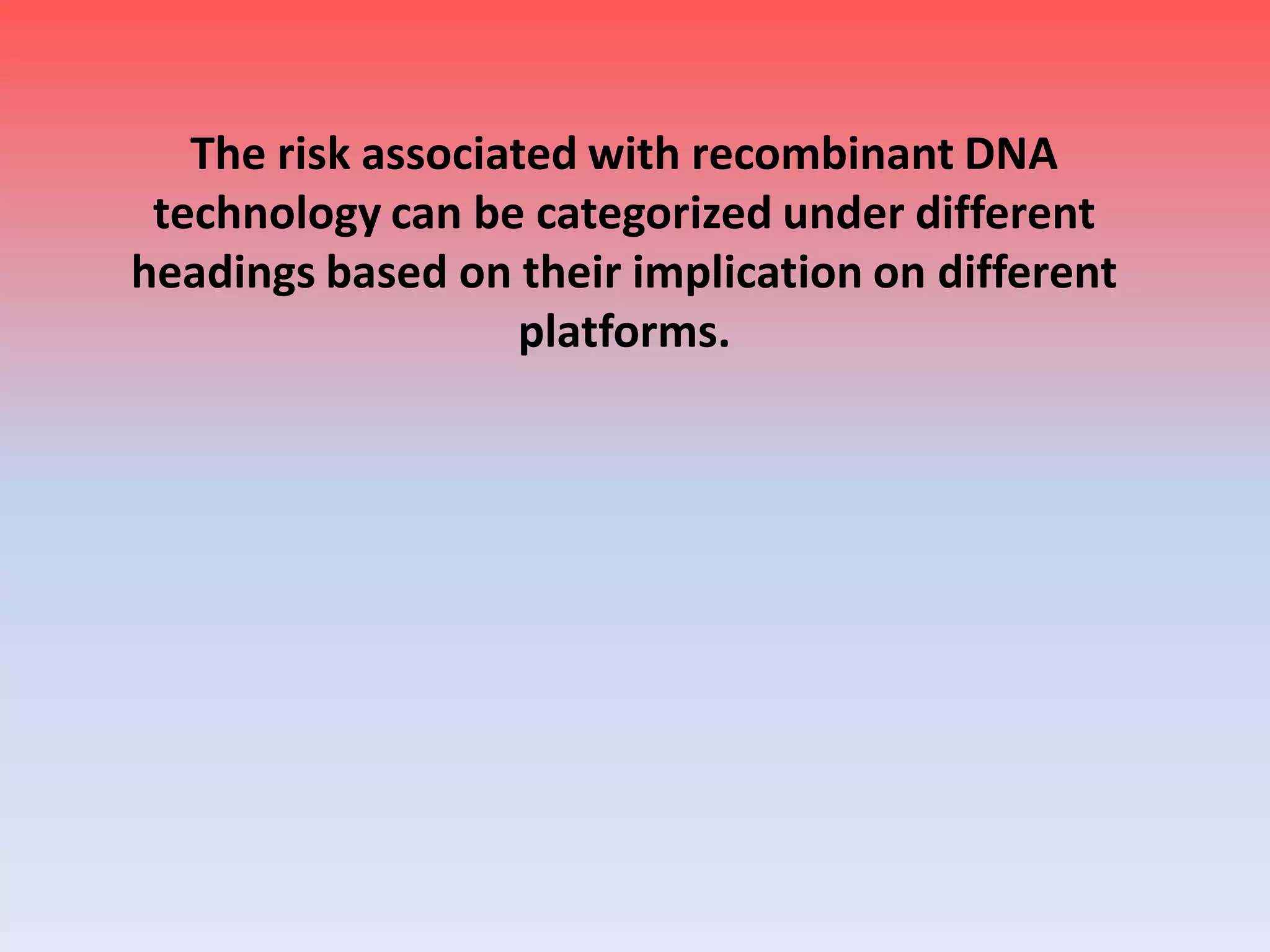 10 safety guidelines for recombinant dna research | PDF