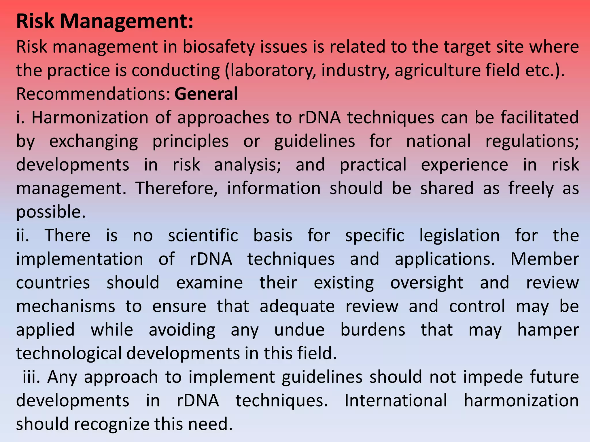 10 safety guidelines for recombinant dna research | PDF