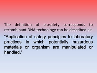 10 safety guidelines for recombinant dna research | PDF
