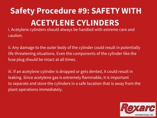 10 Safety Procedures in Acetylene Manufacturing Plants | PDF