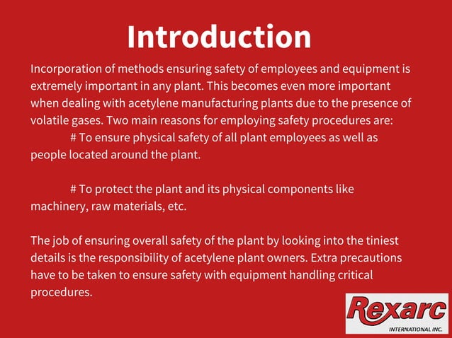 10 Safety Procedures in Acetylene Manufacturing Plants | PDF | First ...