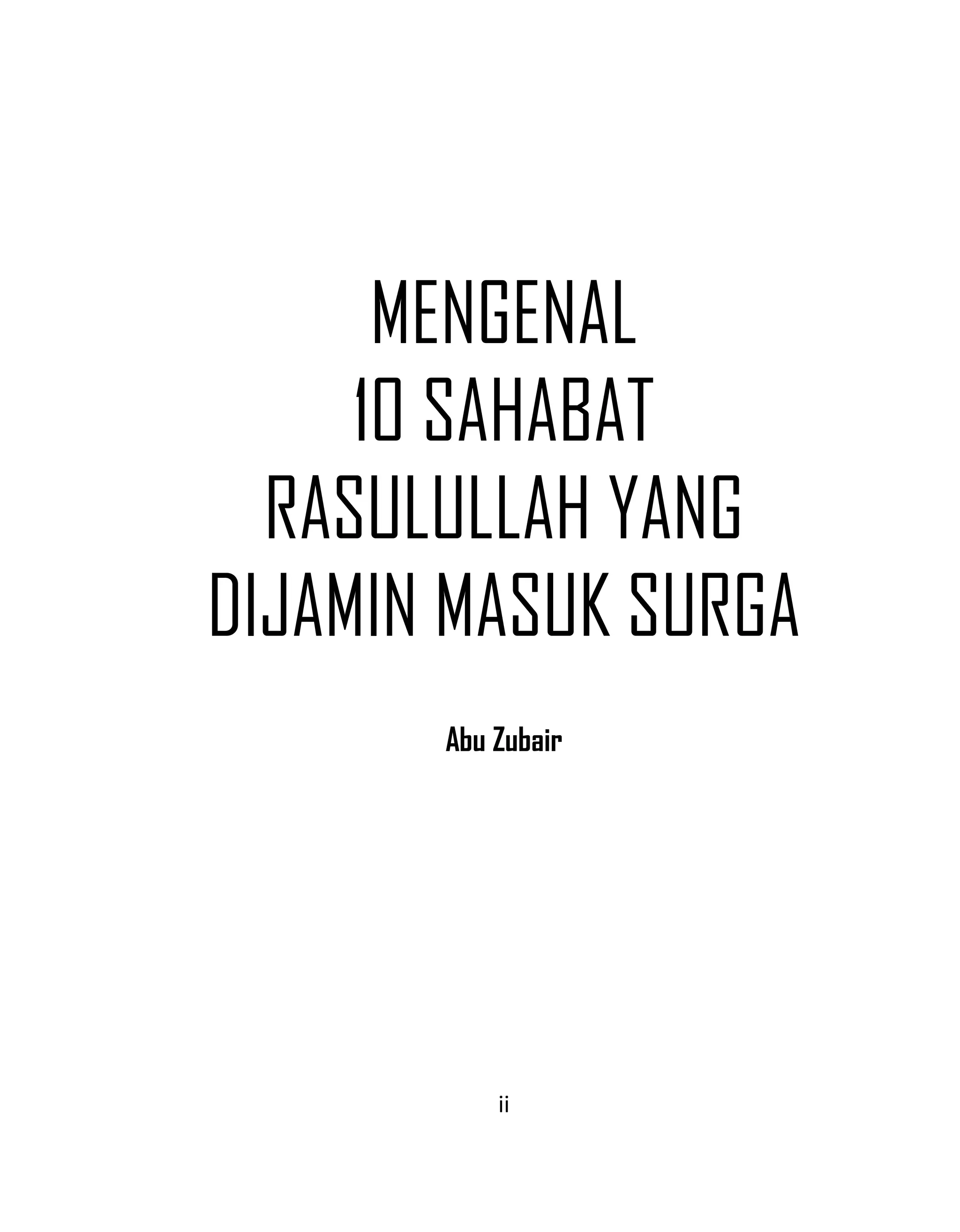 10 sahabat yang dijamin masuk surga | PDF