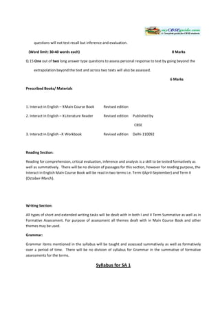 10 sample paper_term1_english_a | PDF | Games and Puzzles | Hobbies & Interests