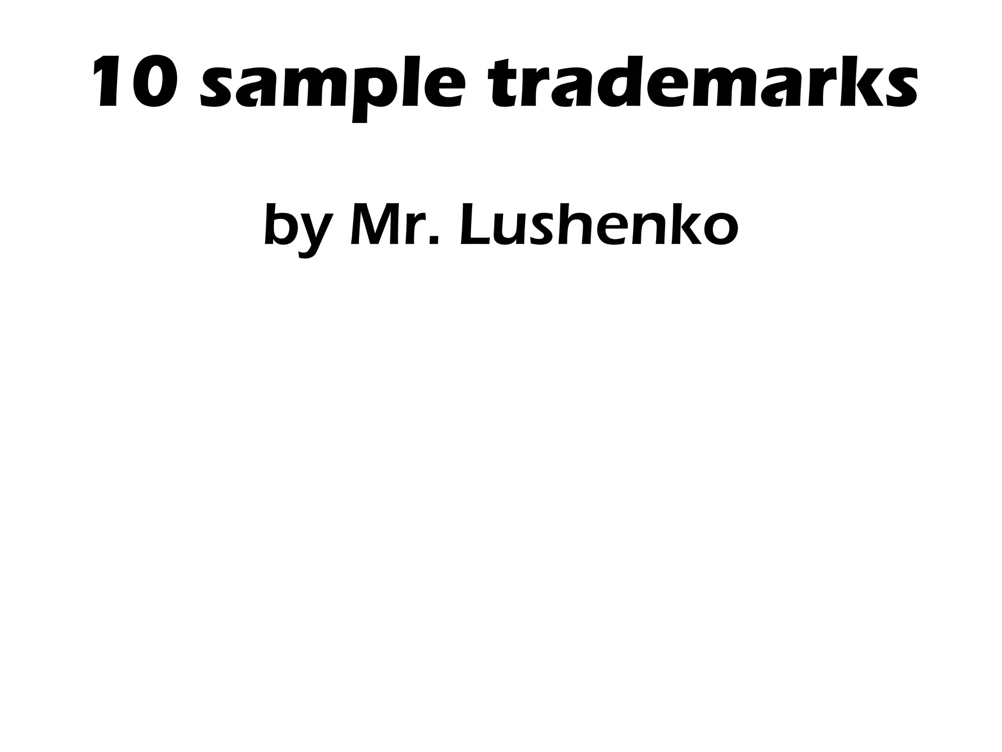 Sample trademark presentation | PPT