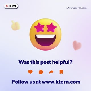 10 SAP QUALITY PRINCIPLES | PDF