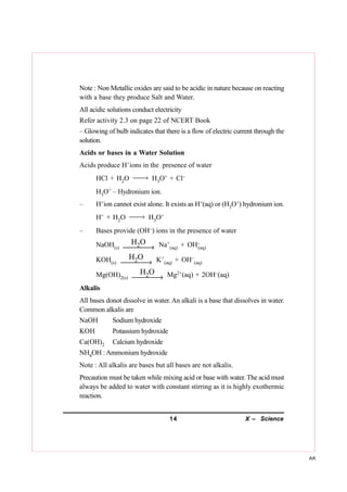Class 10 Ch2 Acids,Based and Salts Notes and Extra | PDF