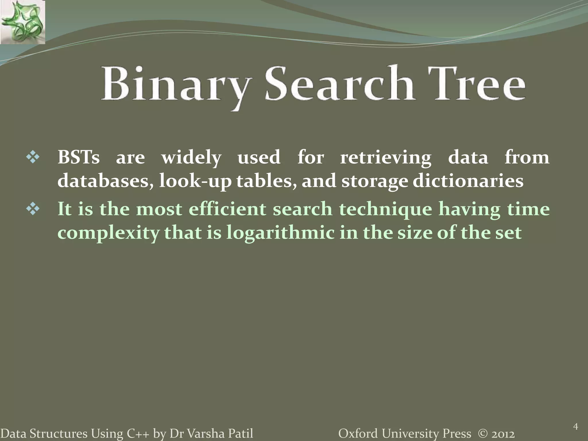 10. Search Tree - Data Structures using C++ by Varsha Patil | PPT