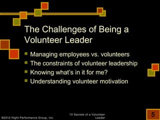 10 Secrets of a Volunteer Leader | PPT