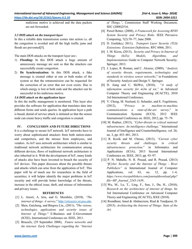 Security Issues & Threats in IoT Infrastructure | PDF
