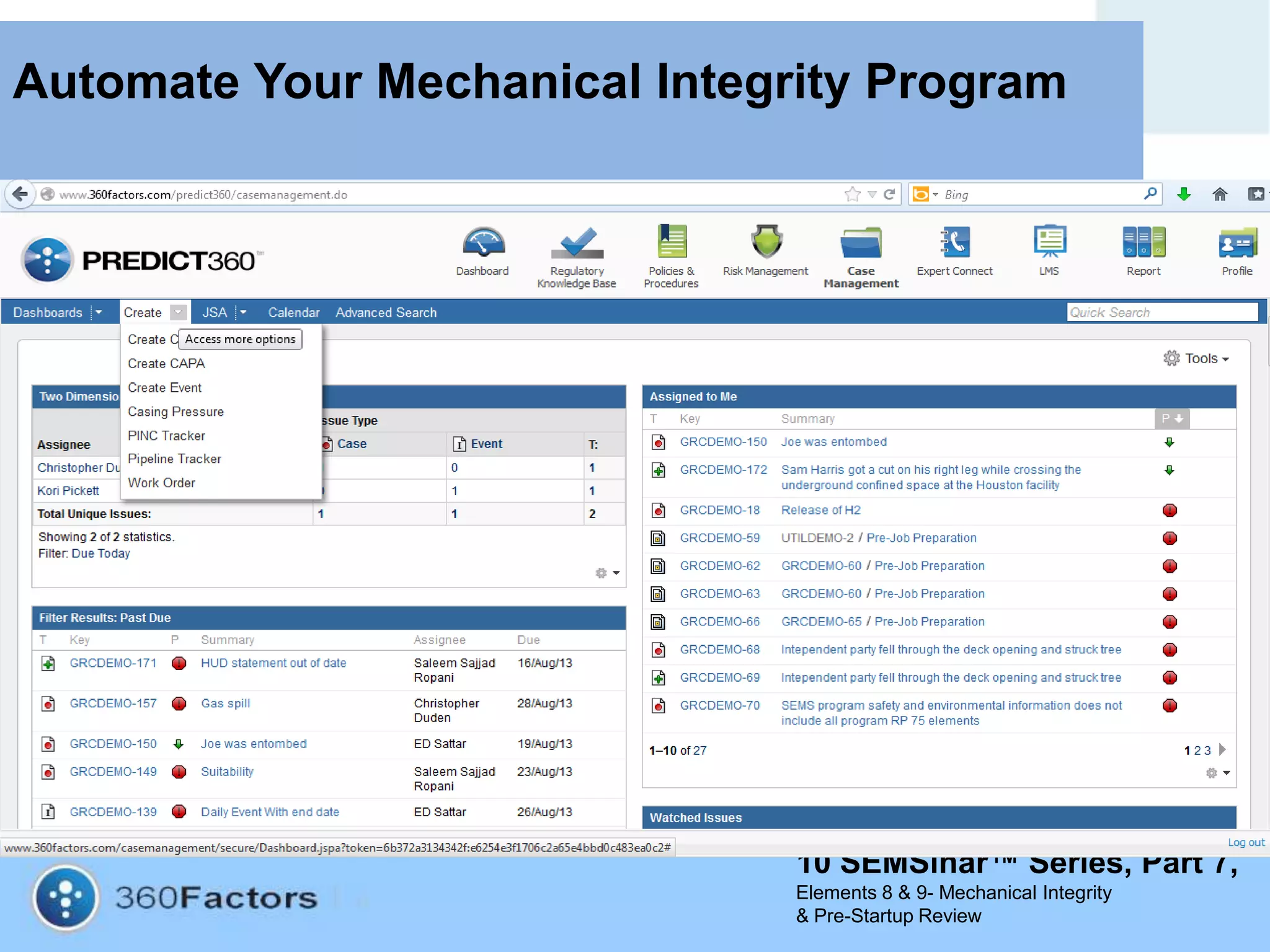 10 SEMSinar™ Series, Part 7: Elements 8 & 9 Mechanical Integrity & Pre Startup Review | PPT