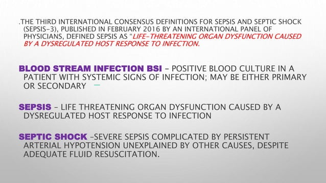 Blood culture role in sepsis and it's management | PPTX