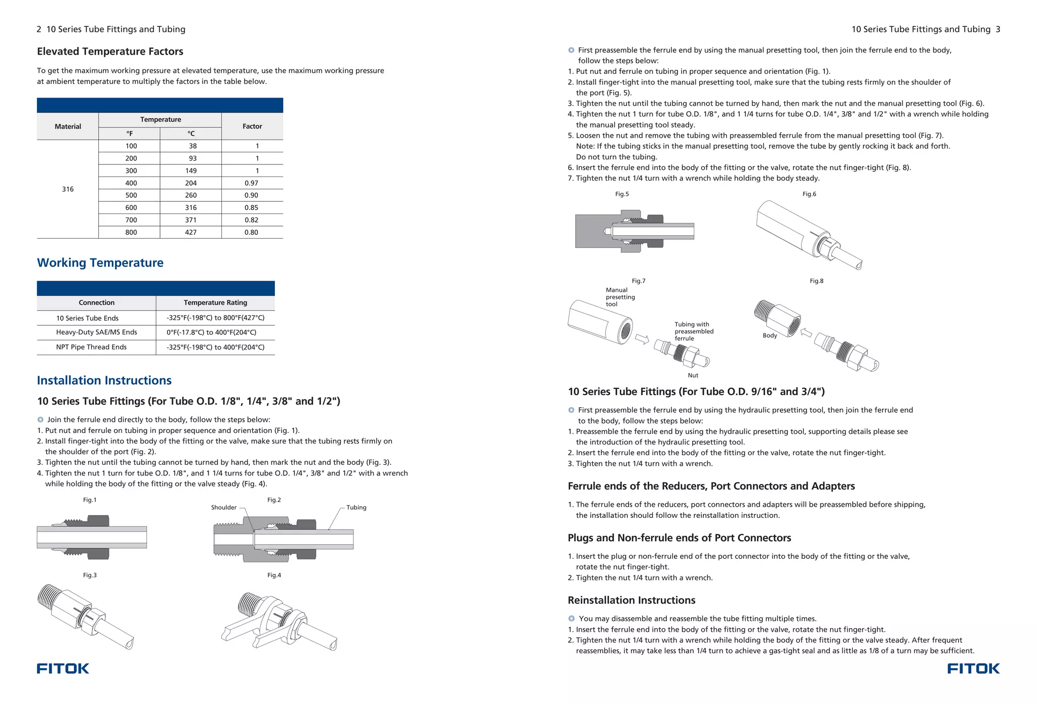Raccordi per alte pressioni - Fitok Serie 10 | PDF