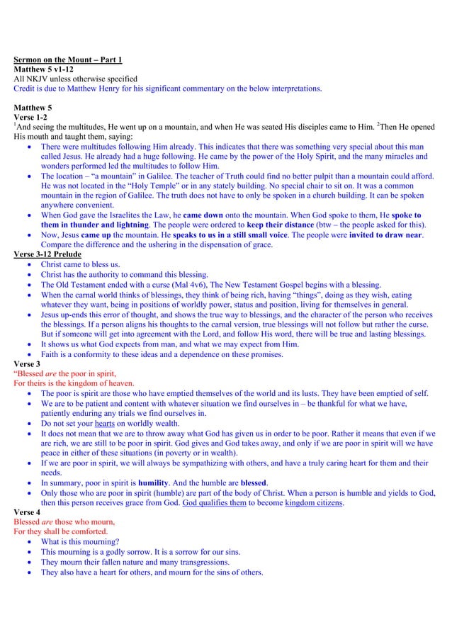 Sermon on the Mount – Part 1 | PDF