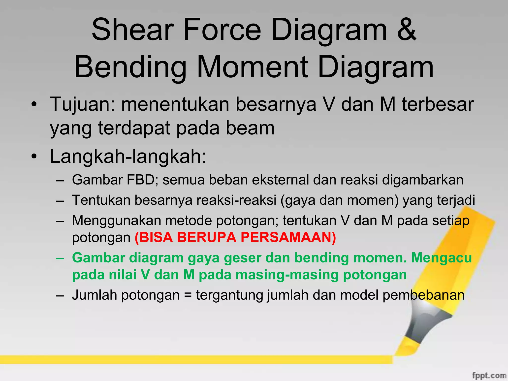 [10] shear force diagram & bending moment diagram | PPTX