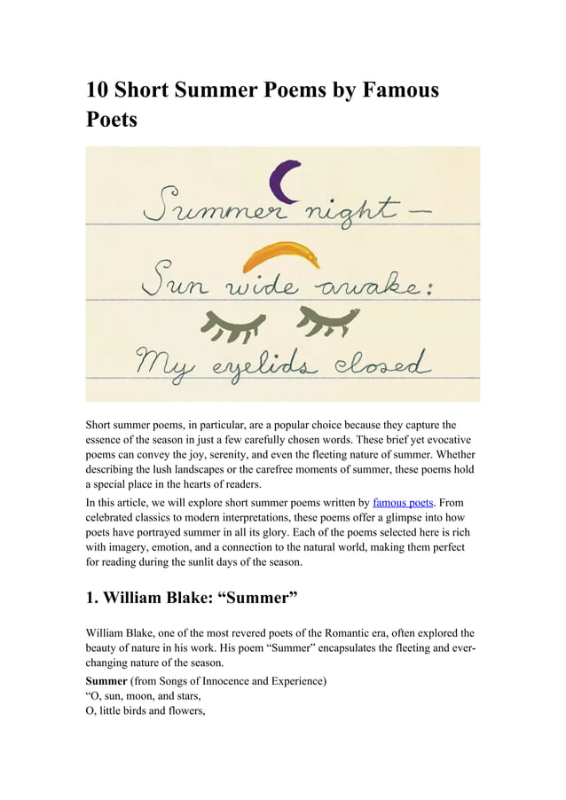 10 Short Summer Poems by Famous Poets.docx