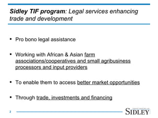 10 sidley sul ifad scaling up workshop sidley pro bono presentation | PPT