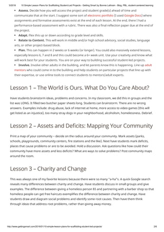 10 simple lesson plans for scaffolding student led projects - getting smart by bonnie lathram ...