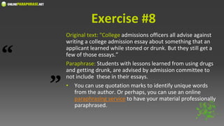 10 Simple Paraphrasing Exercises That Will Boost Your Academic Success ...