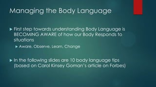 10 simple yet powerful body language tips | PPTX | Style & Fashion