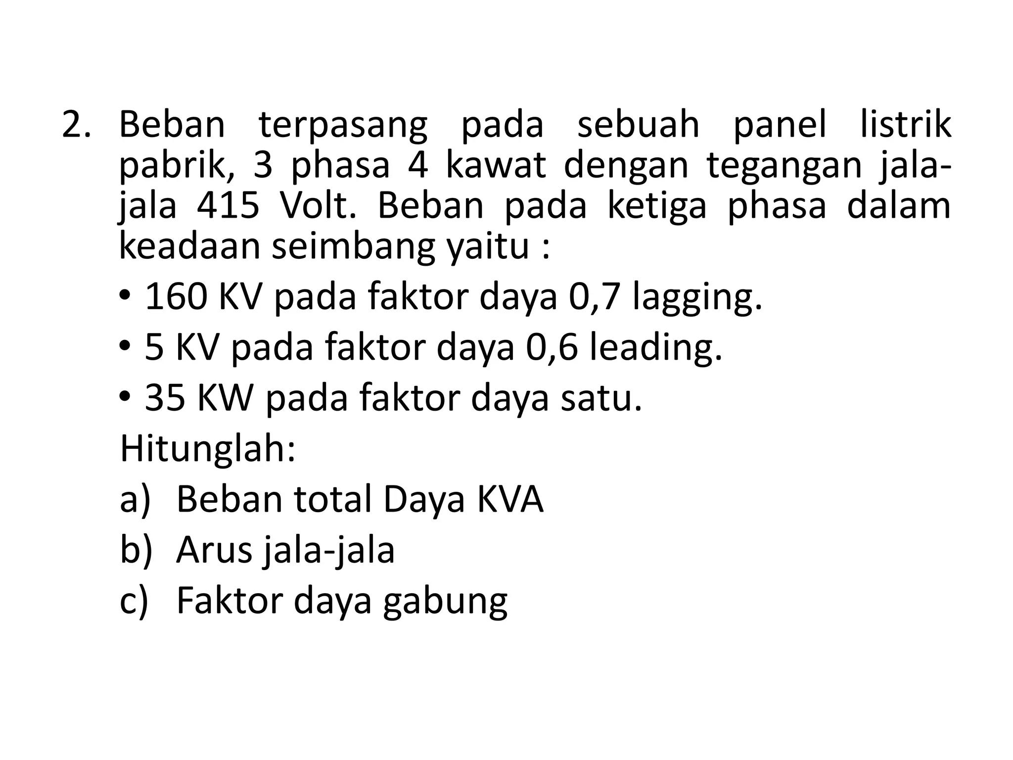 10 sistem 3 phasa beban tidak seimbang | PDF