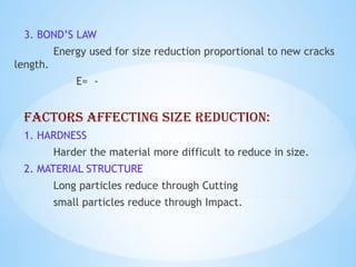 SIZE REDUCTION, PHARMACEUTICAL ENGINEERING | PPTX