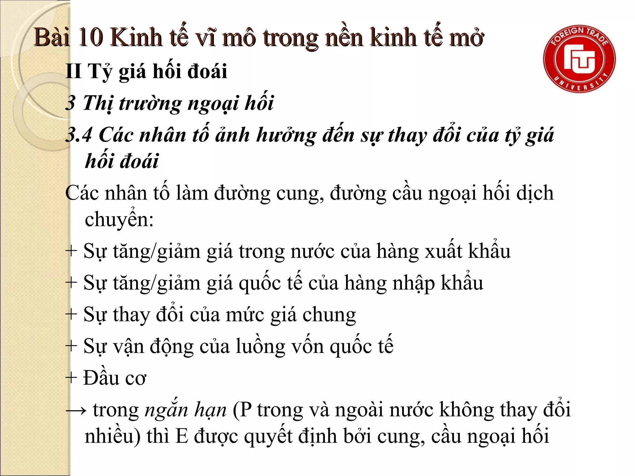 Kinh tế vĩ mô trong nền kinh tế mở | PPT