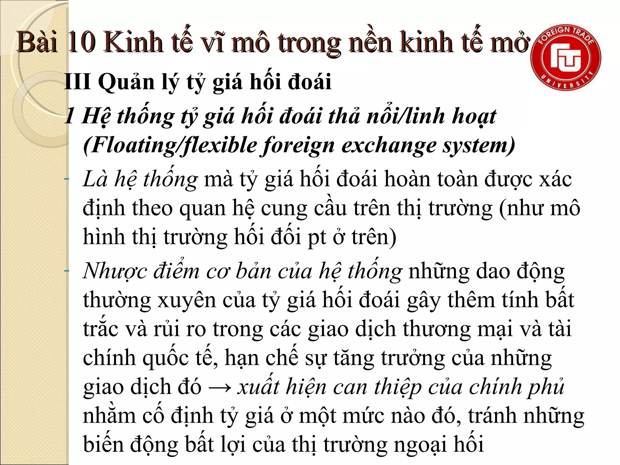 Kinh tế vĩ mô trong nền kinh tế mở | PPT