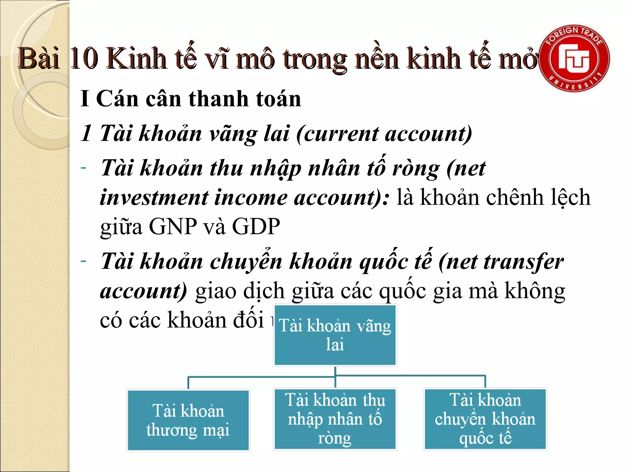 Kinh tế vĩ mô trong nền kinh tế mở | PPT