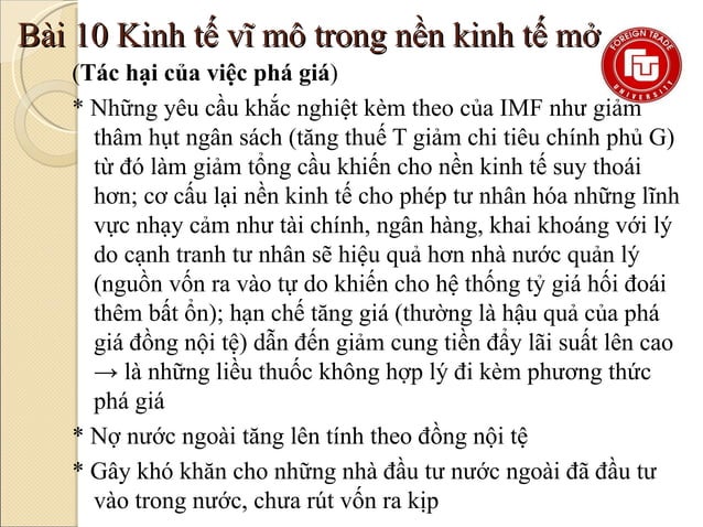 Kinh tế vĩ mô trong nền kinh tế mở | PPT