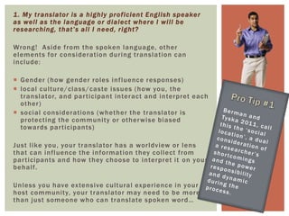 The use of interpreters in qualitative research | PPT