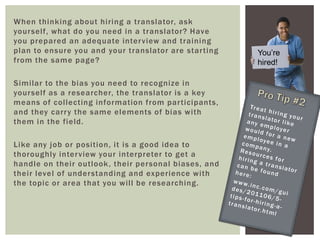 The use of interpreters in qualitative research | PPT