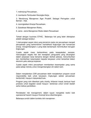 10,sm, salam imam taifur, hapzi ali, business ethics, csr, risk, universitas mercu buana, 2018 | PDF
