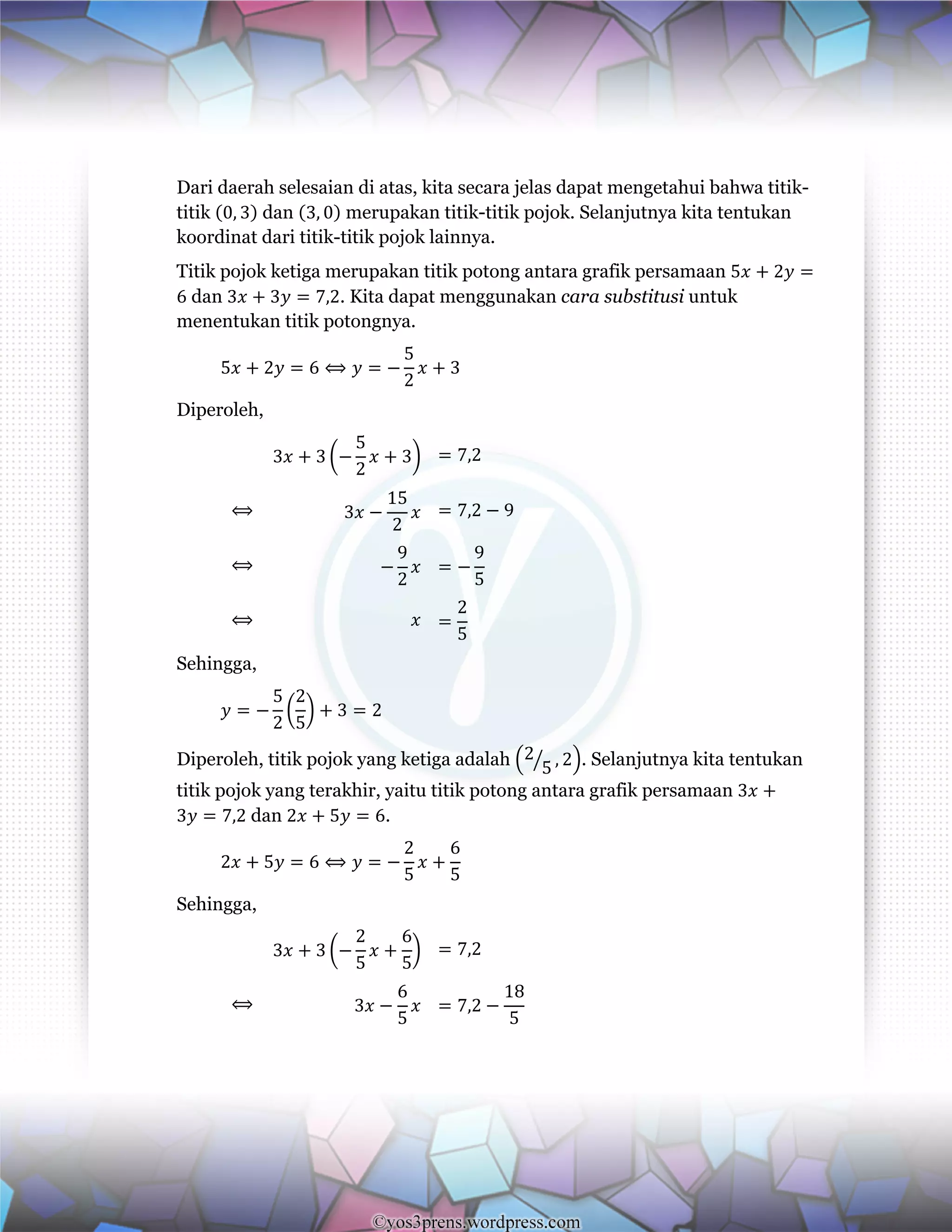 10 soal dan pembahasan permasalahan program linear | PDF