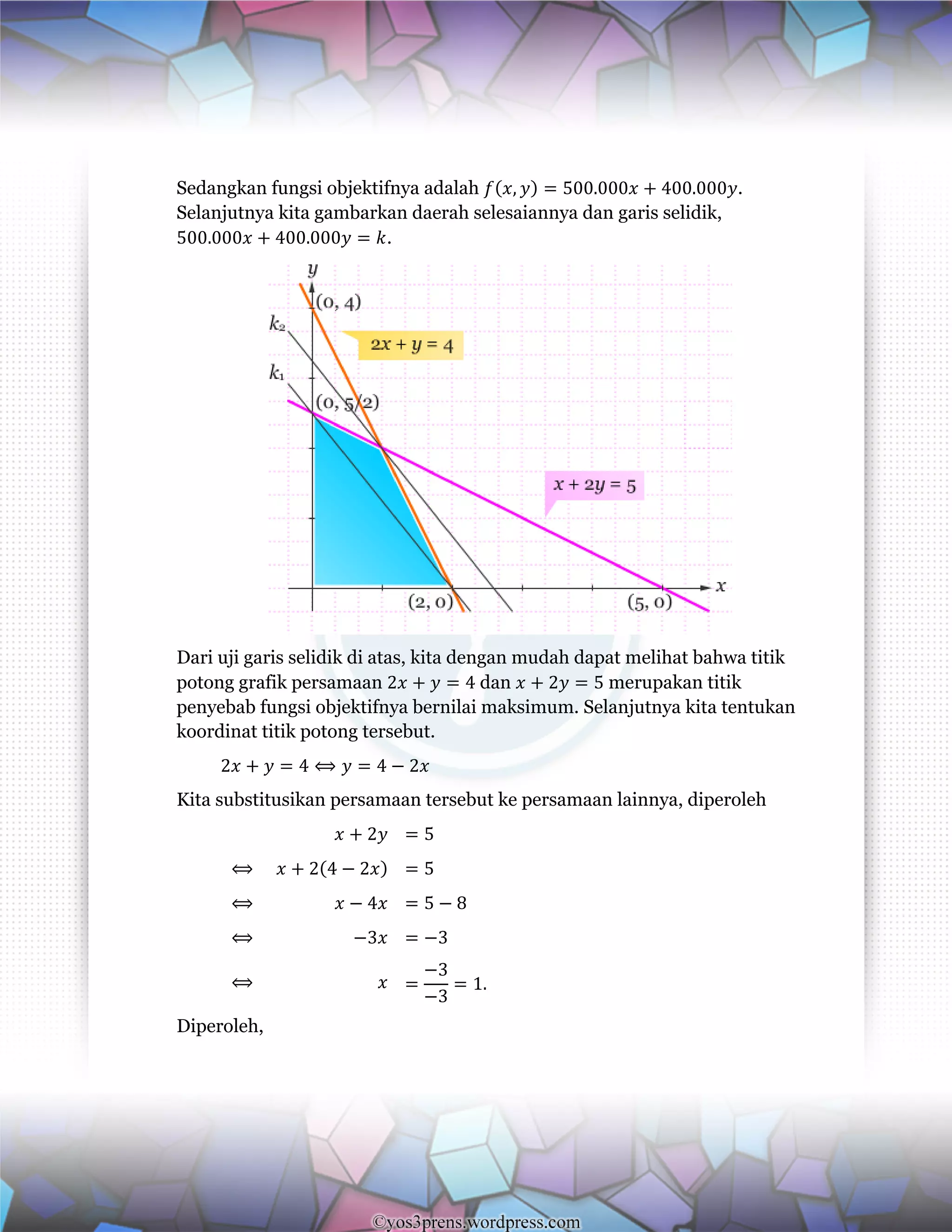 10 soal dan pembahasan permasalahan program linear | PDF