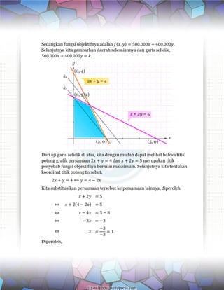 10 soal dan pembahasan permasalahan program linear | PDF