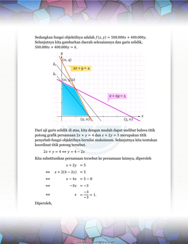10 soal dan pembahasan permasalahan program linear | PDF