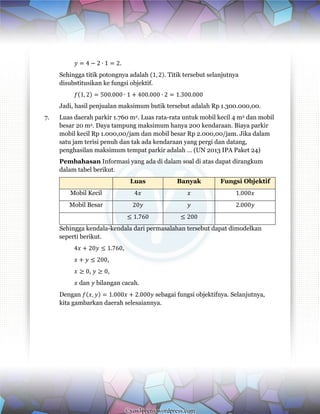 10 soal dan pembahasan permasalahan program linear | PDF