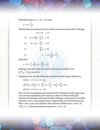 10 soal dan pembahasan permasalahan program linear | PDF
