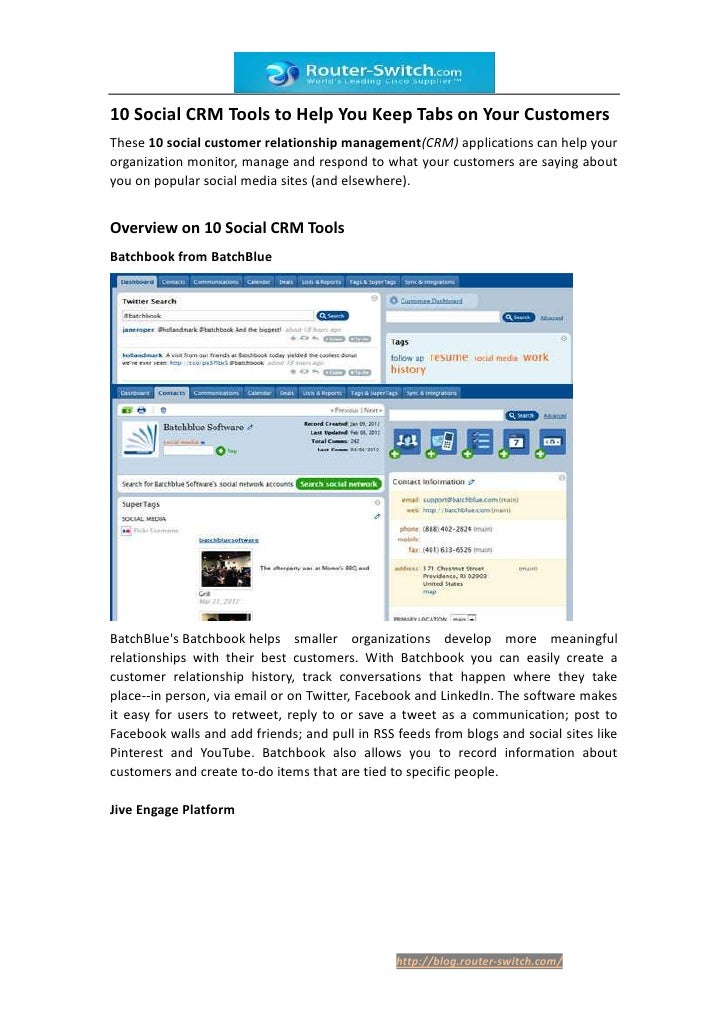10 social crm tools to help you keep tabs on your customers