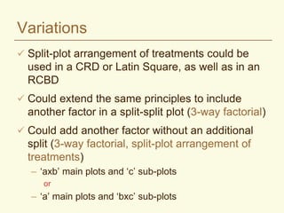 Split-Plot Design with example from the Agriculture Field | PDF