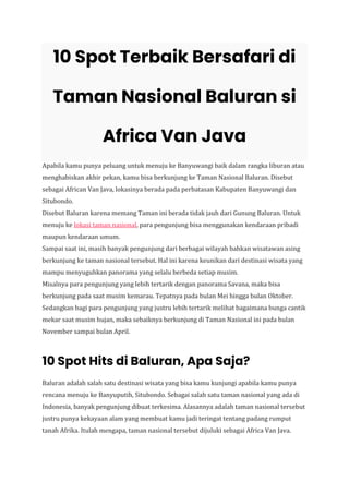 10 Spot Terbaik Bersafari di Taman Nasional Baluran si Africa Van Java.pdf